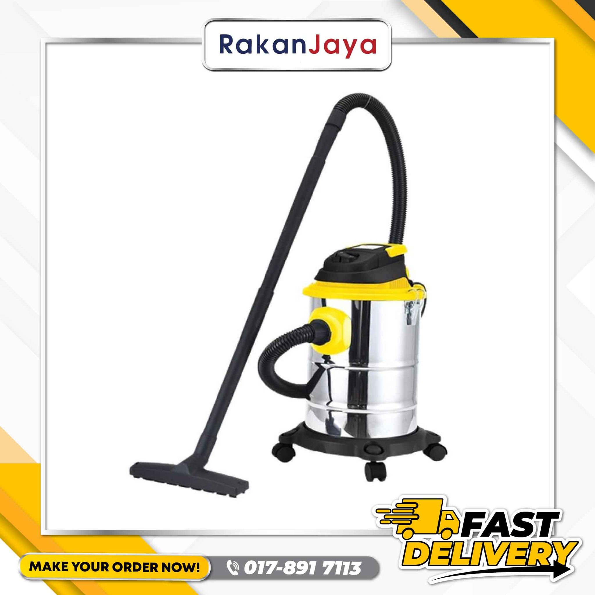 BOSSMAN BSV-20 20 LITER WET & DRY STAINSTEEL VACUUM CLEANER – Rakan ...