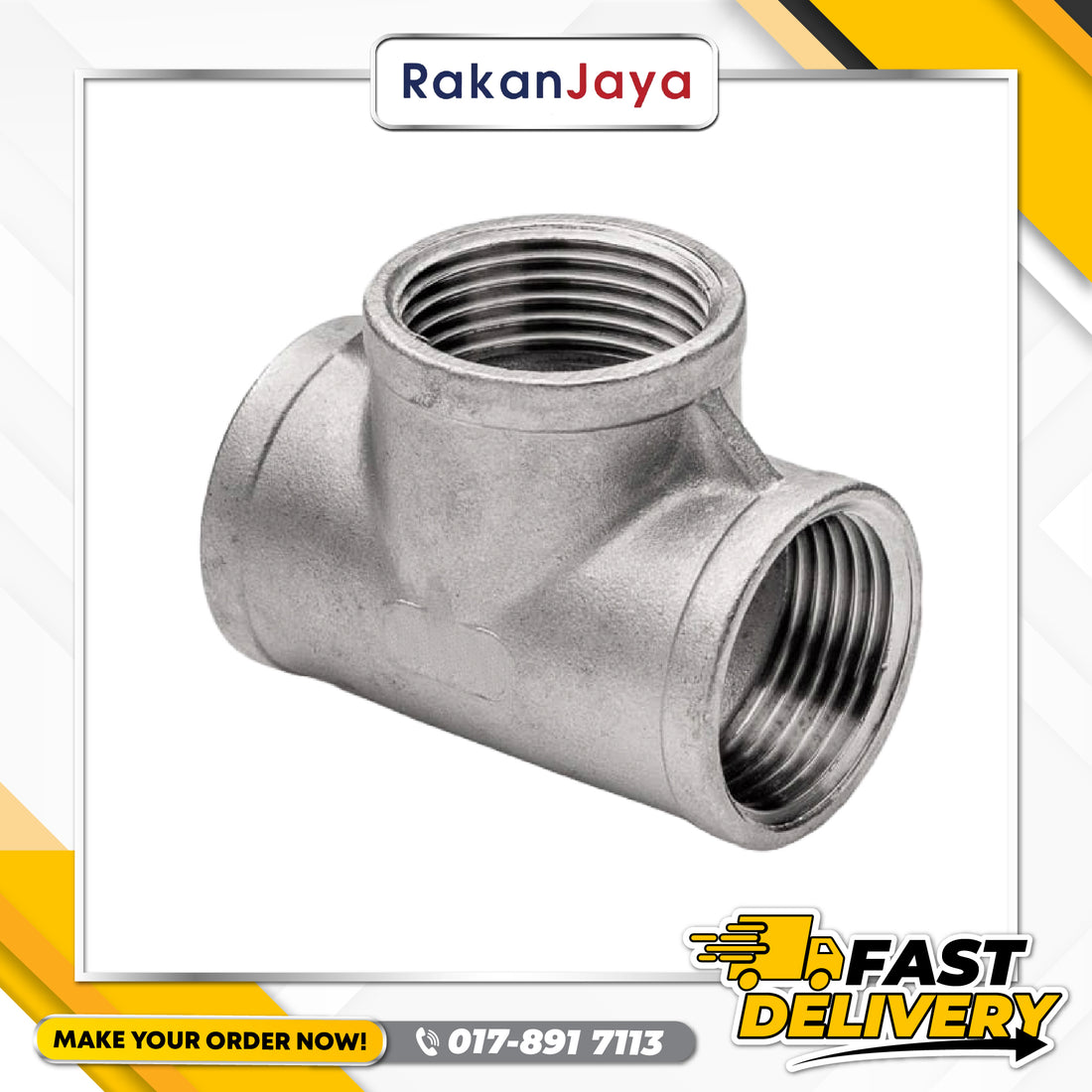 SS304 (STAINLESS STEEL) BSPT FITTING REDUCING TEE – Rakan Jaya Hardware